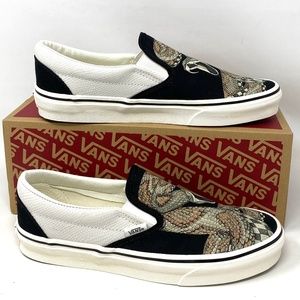 Vans | Shoes | Vans Classic Slip On Black Snake Womens Suede Canvas ...